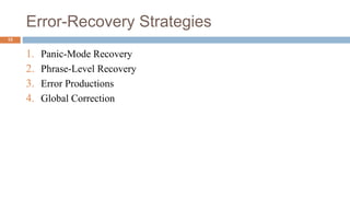 Syntax Analysis in Compiler Design | PPTX