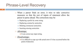 Syntax Analysis in Compiler Design | PPTX