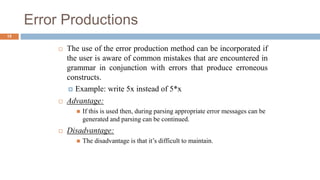 Syntax Analysis in Compiler Design | PPTX