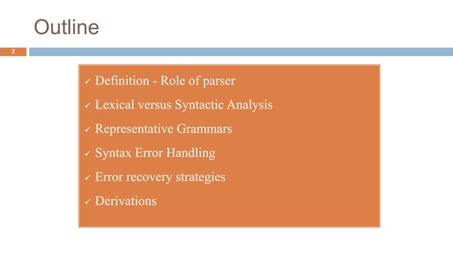 Syntax Analysis in Compiler Design | PPTX | Programming Languages ...