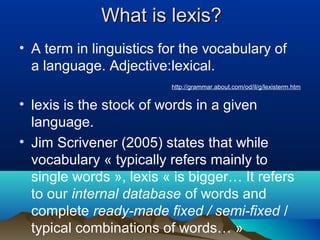 Syntax and lexis presentation final 3 | PPT