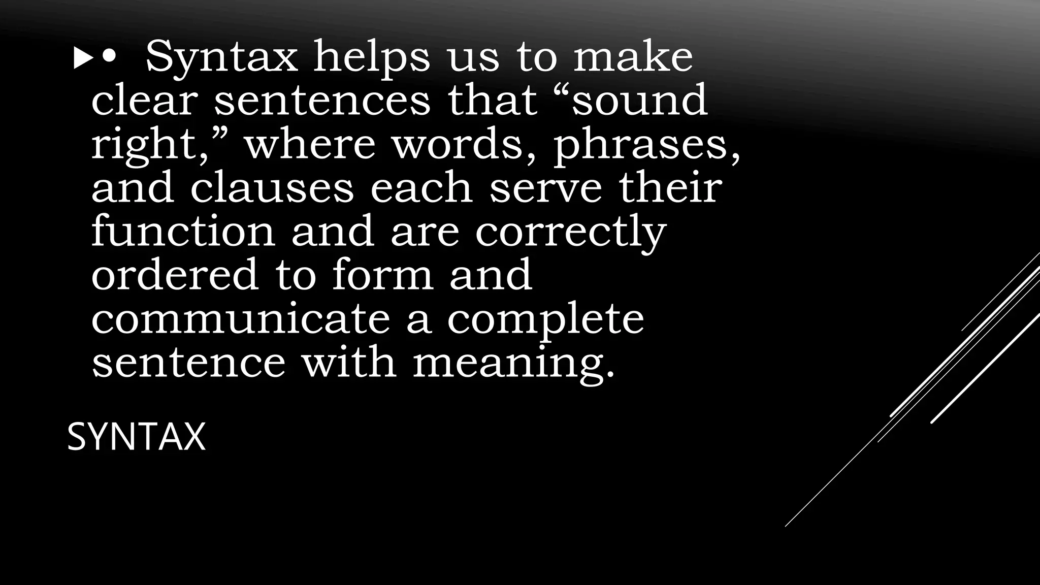 Syntax and morphology | PPTX