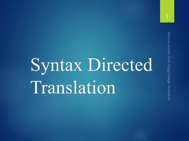 Syntax directed translation | PDF