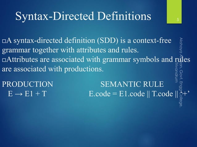 Syntax directed translation | PDF