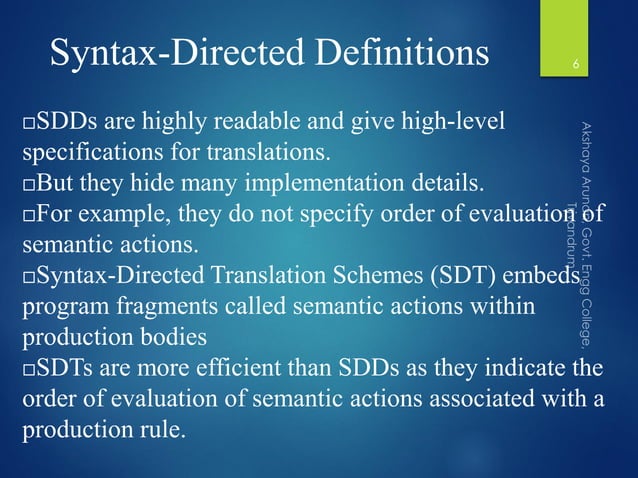 Syntax directed translation | PDF