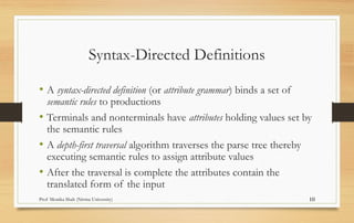 Syntax Directed Definition and Translation | PPTX