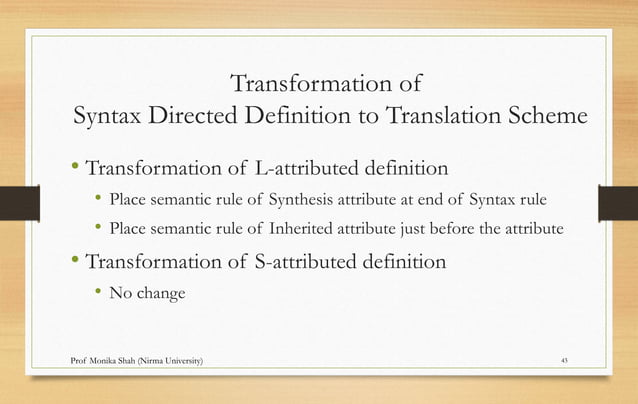 Syntax Directed Definition and Translation | PPTX