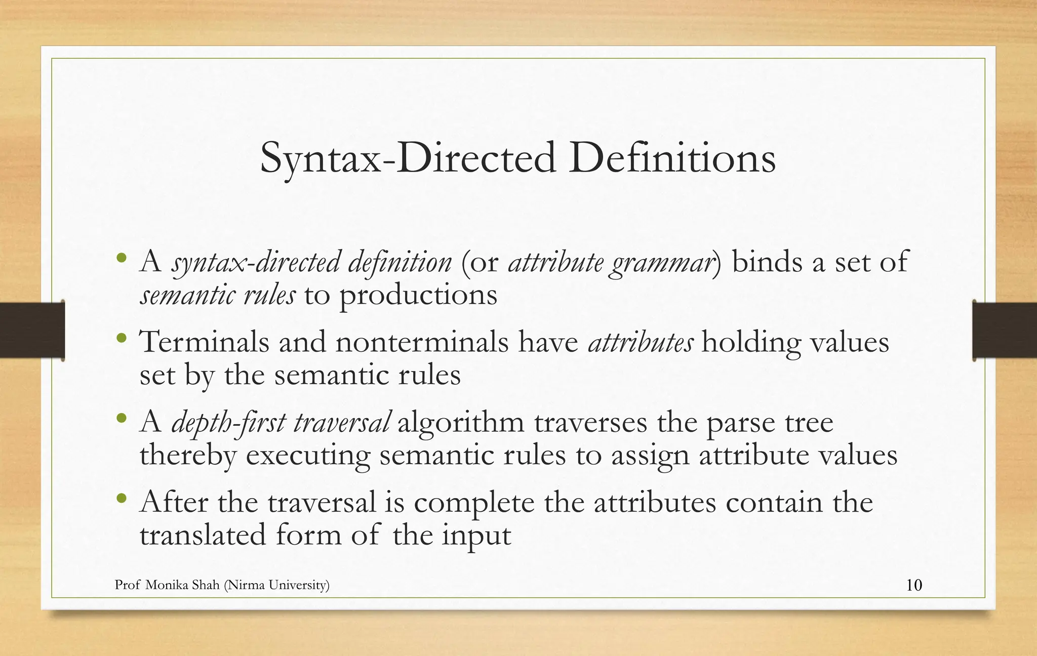 Syntax Directed Definition and Translation | PDF