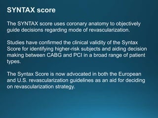 SYNTAX Score in Patients With Diabetes Undergoing Coronary ...