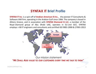 Syntax IT ISGRC Products & Services | PDF | IT and Internet Support ...