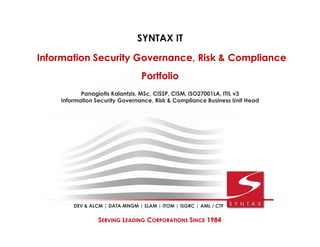Syntax IT ISGRC Products & Services | PPT