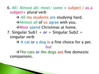 Syntax iv subject-verb agreement | PPTX