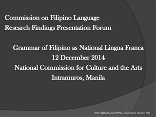 Syntax of filipino as lingua franca part1 | PDF