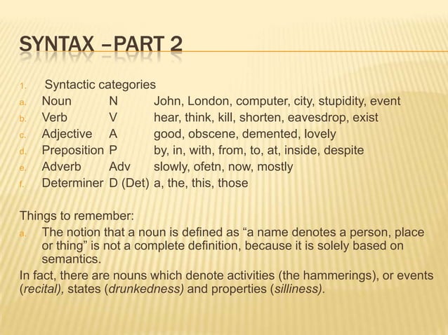 Syntax –part 2 | PPTX