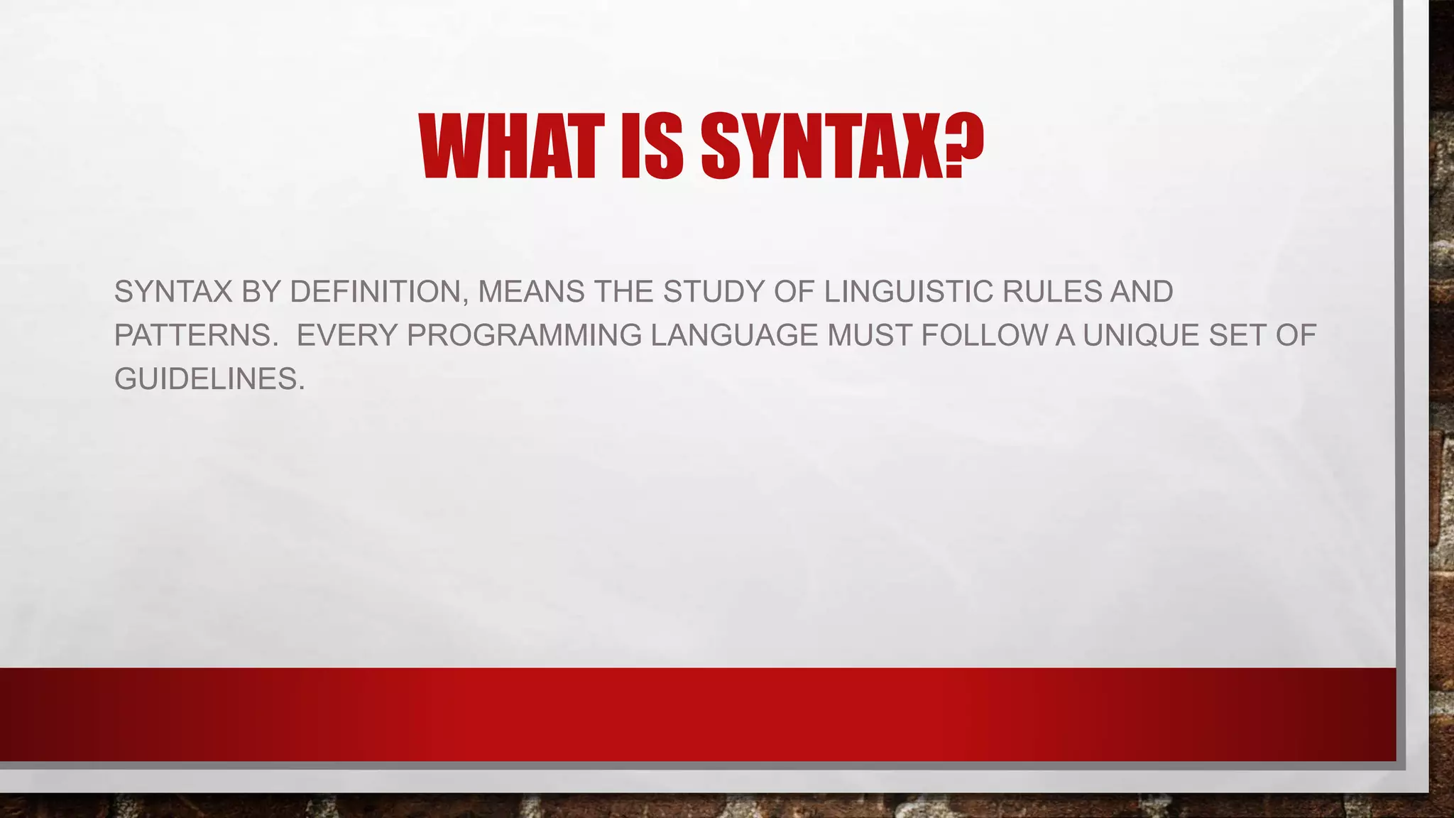 What is a syntax? | PPT | Free Download