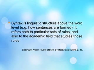 Syntax (basic for undergraduate) | PPT