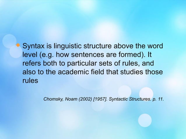 Syntax (basic for undergraduate) | PPT