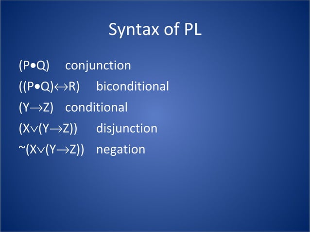 Syntax and semantics of propositional logic | PPT