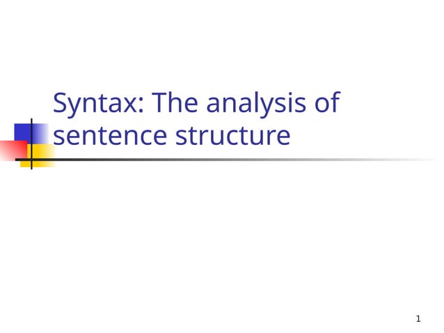 syntaxtreediagrams-.ppt Sentence analysis through tree diagrams | PPT