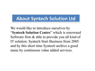 Syntech solution ltd | PPT