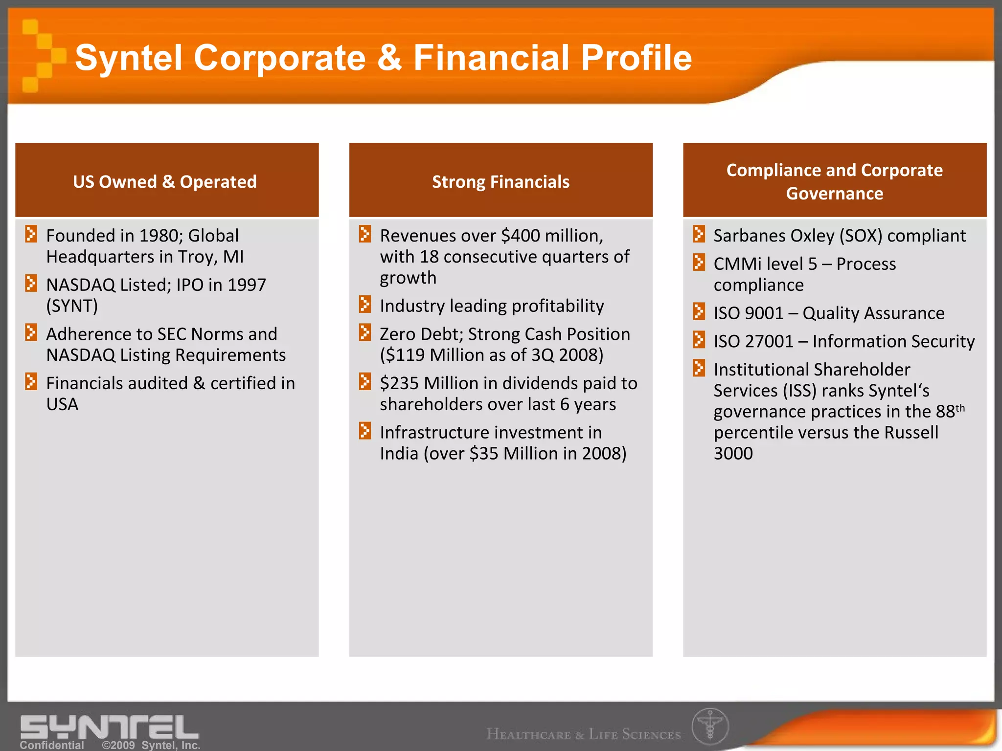 Syntels Corporate Overview | PPT
