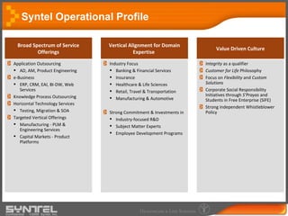 Syntels Corporate Overview | PPT