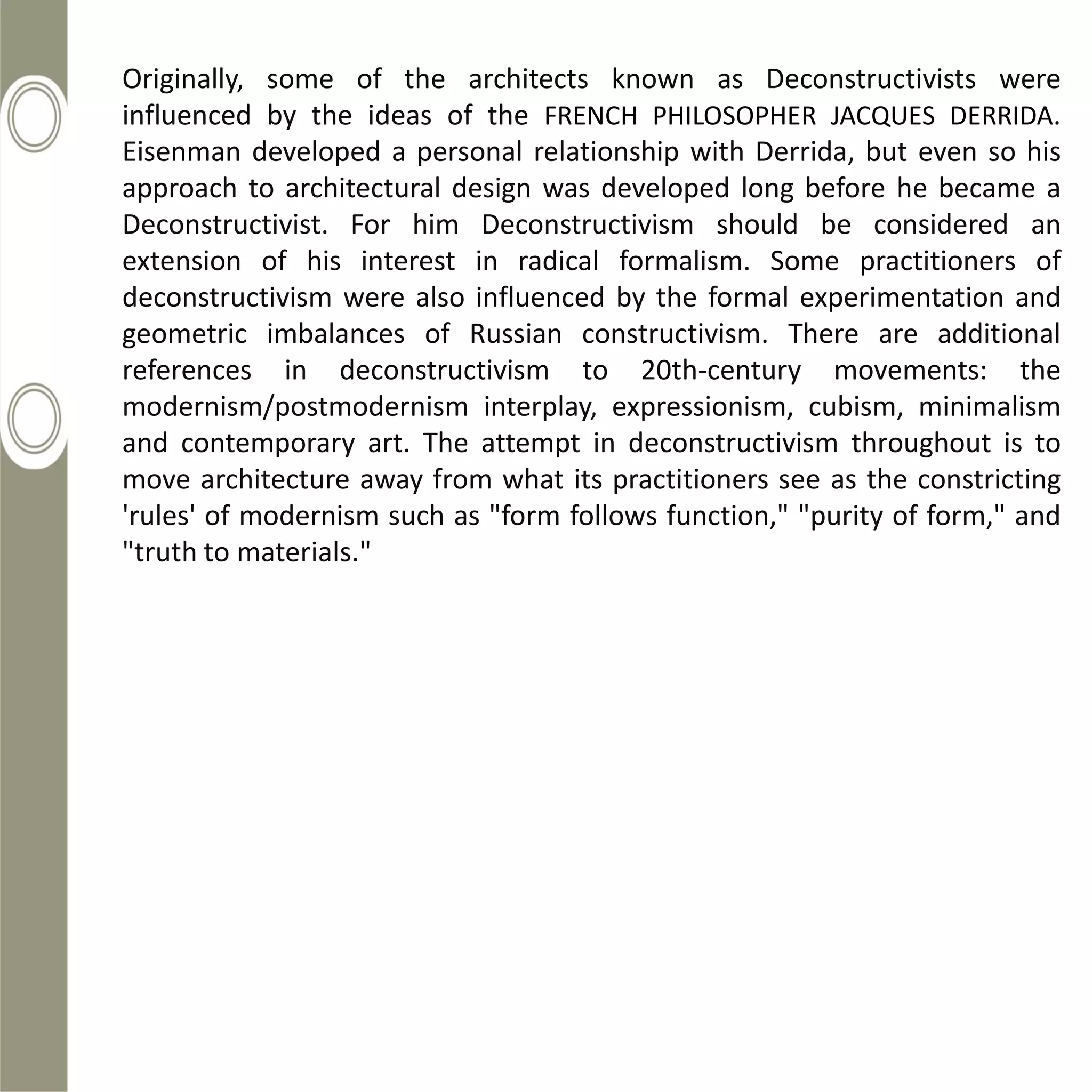 Synthesis - Deconstructivism in Architecture | PDF