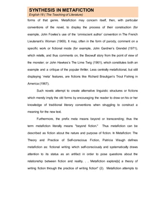 Metafiction | DOCX