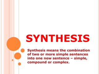 Synthesis of sentence rules with example. | PDF