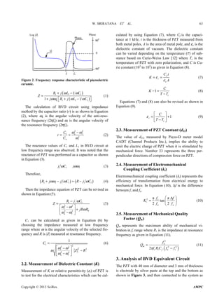 Synthesis and analysis of pzt using impedance method of reactance ...