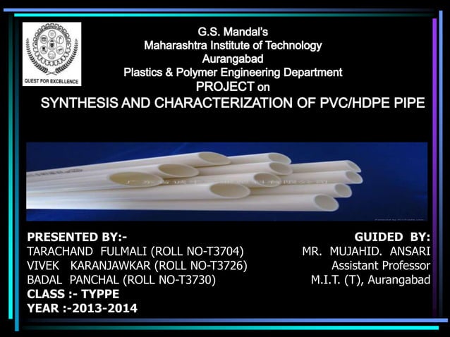 Synthesis and characterisation of pvc pipe 2 | PPTX