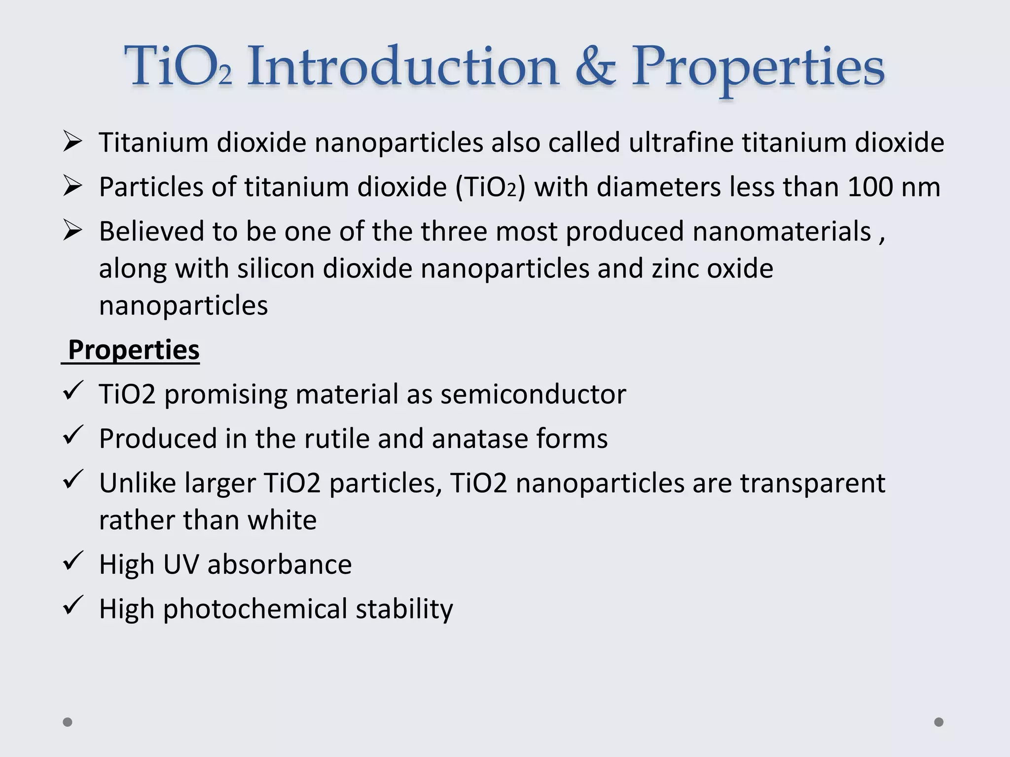 Synthesis and characterization of nano tio2 via different methods | PPTX