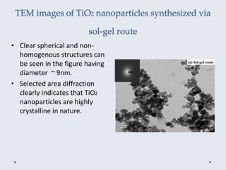 Synthesis and characterization of nano tio2 via different methods | PPTX