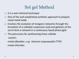 Synthesis and characterization of nano tio2 via different methods | PPTX