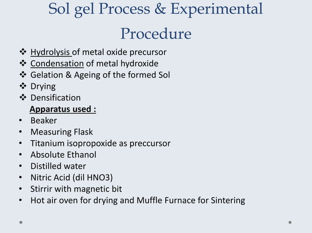 Synthesis and characterization of nano tio2 via different methods | PPTX