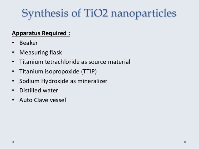 Synthesis And Characterization Of Nano Tio2 Via Different Methods