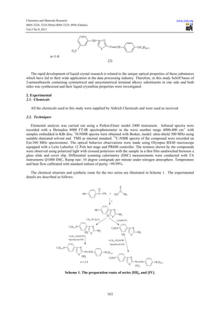Synthesis and characterization of new derivatives of thiazole with liquid crystalline properties ...