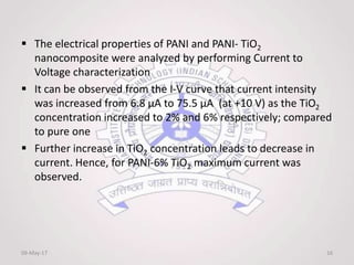 Synthesis and characterization of pani ti o2 nanocomposite for solar ...