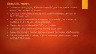 Synthesis and characterization of pyrochlore (Gd2Ti2O7) | PPT