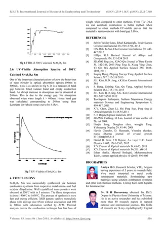 Synthesis and characterization of sr al2o4 sm phosphor | PDF