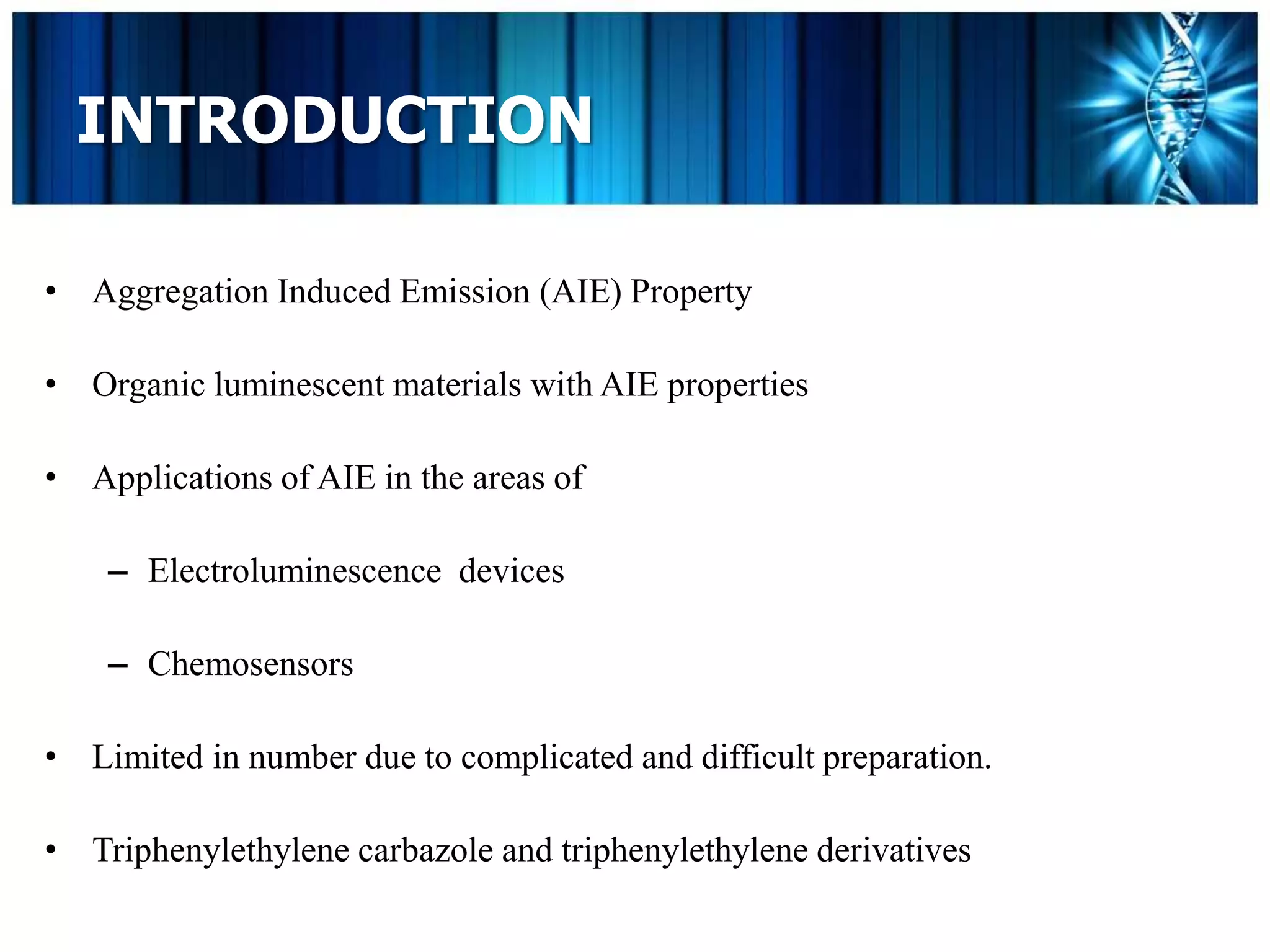 Synthesis and characterization of triphenylethylene derivatives with ...