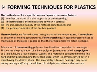 Synthesis and Fabrication of Polymers | PPTX
