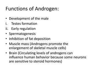 Synthesis and Metabolism of Androgen in Male Reproductive System | PPTX