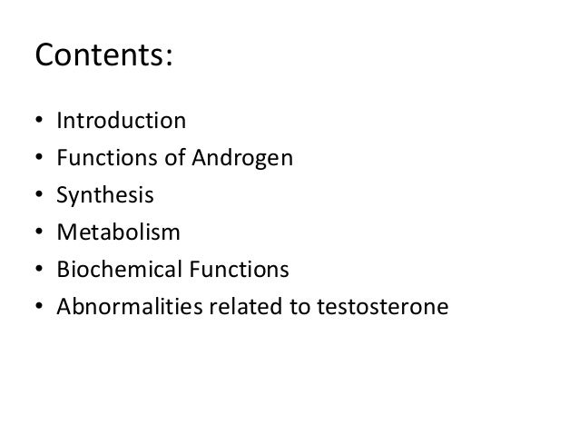 Synthesis and Metabolism of Androgen in Male Reproductive System