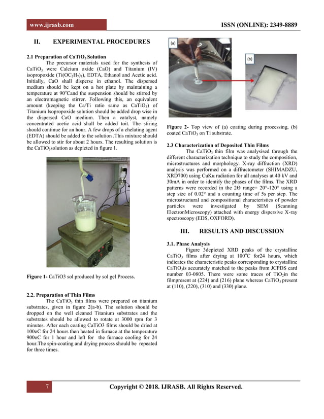 Synthesis and Microstructure CaTiO3 coating by Sol-Gel Spin-Coating Process | PDF