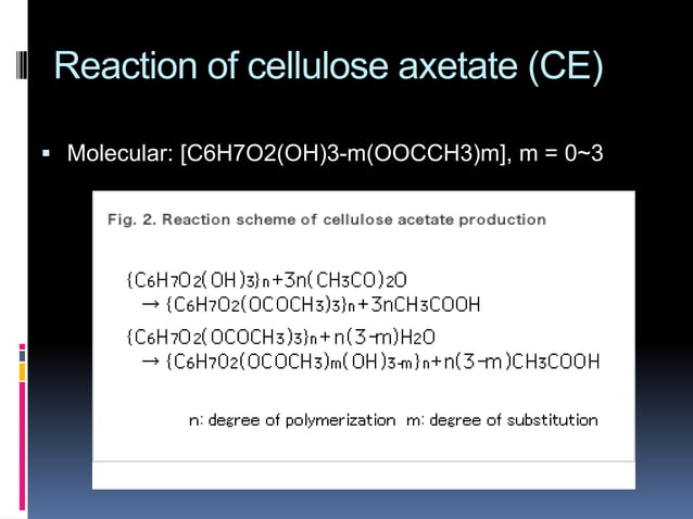 Synthesis cellulose acetate fiber | PPTX | Chemistry | Science