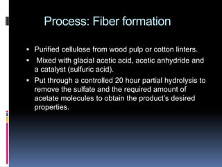 Synthesis cellulose acetate fiber | PPTX