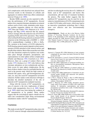 Synthesis, characterization and role of zero valent iron nanoparticle ...