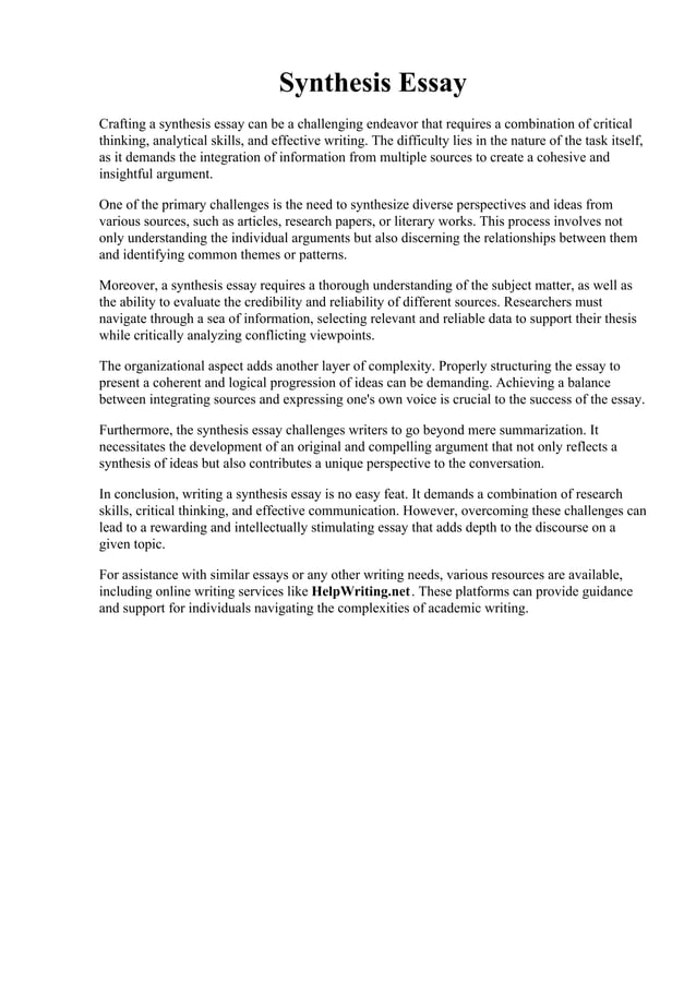 Synthesis Essay.pdfSynthesis Essay | PDF