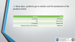 Episode 3 : Production of Synthesis Gas by Steam Methane Reforming | PPTX
